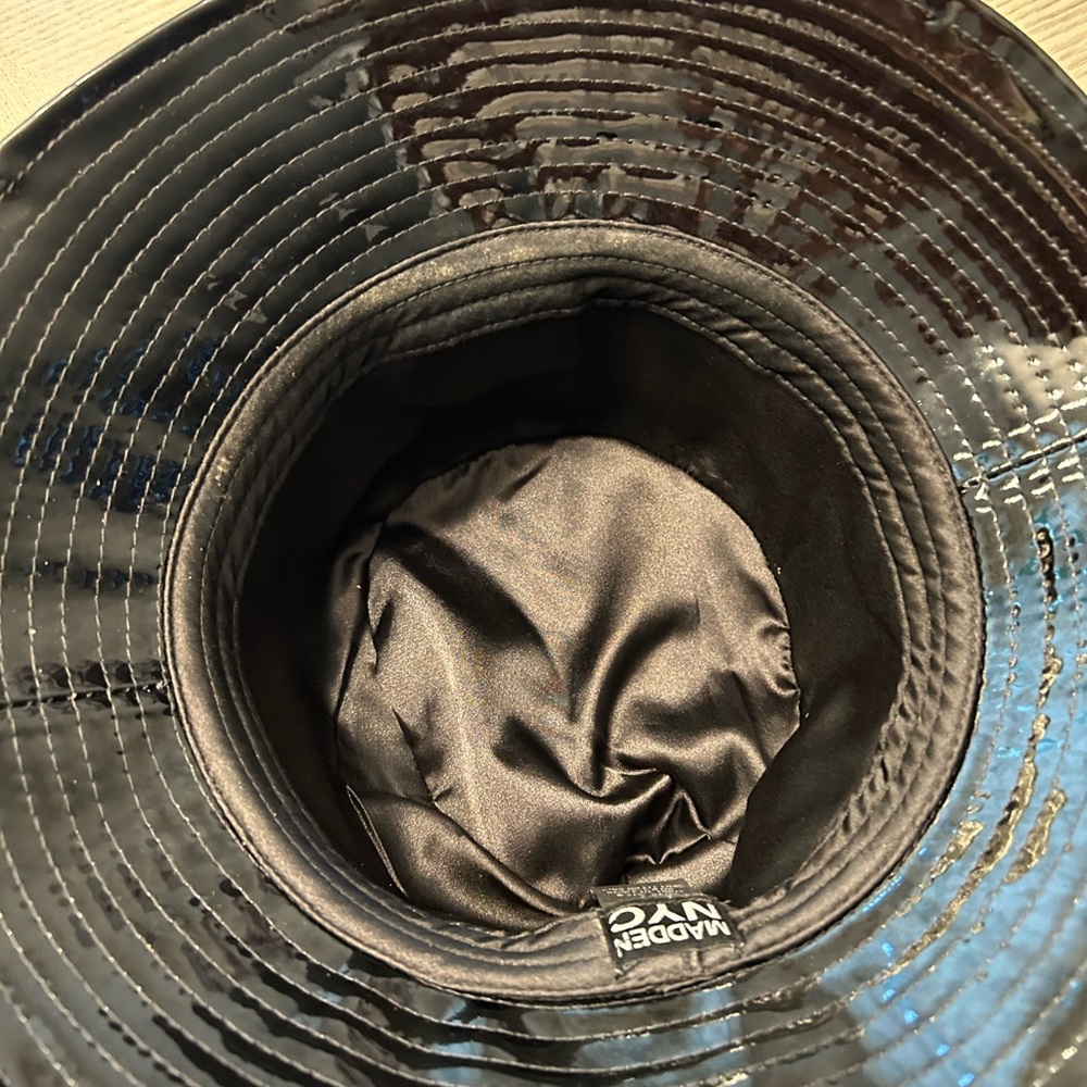 Madden Nyc, Black Patent Leather Hat, New! - Gem